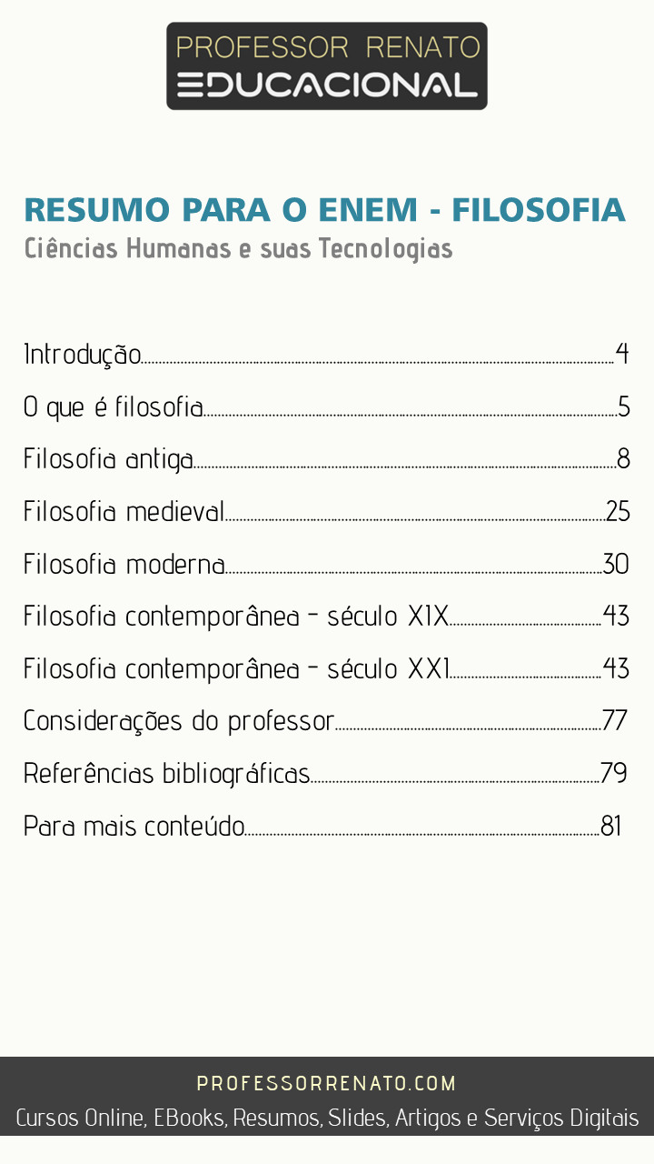 Resumo ENEM de Filosofia - PROFESSOR RENATO