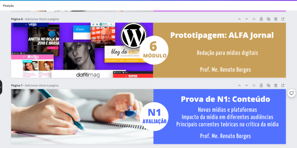Canva templates para o Moodle - PROFESSOR RENATO